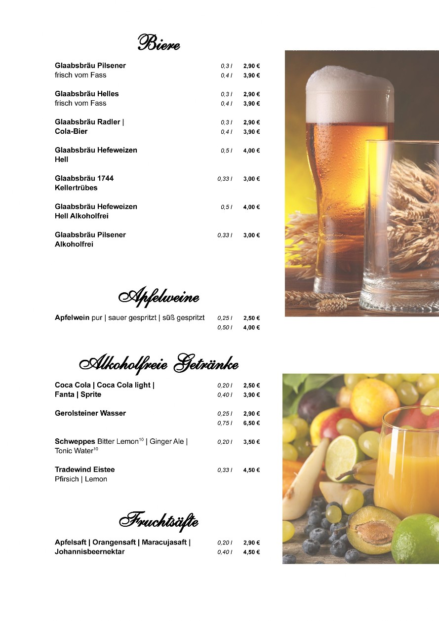 Speisen & Getränke - Ristorante Classico